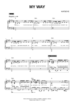 My Way — KATSEYE Sheet Music for Piano (Solo) easy | MuseScore.com