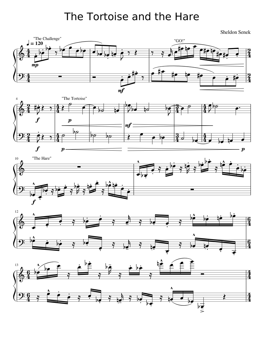 The Tortoise and the Hare Sheet music for Piano (Solo) | Musescore.com