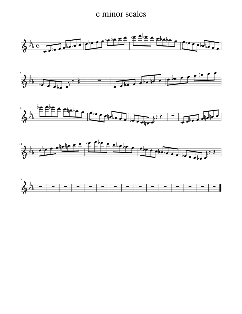 c minor scales Sheet music for Piano (Solo) Easy | Musescore.com
