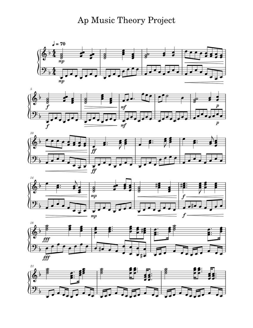 Ap Music Theory Project Sheet music for Piano (Solo) | Musescore.com