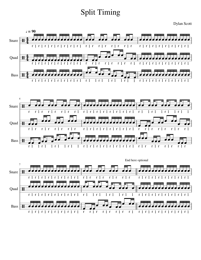 Split Timing Sheet music for Bass guitar (Solo) | Musescore.com