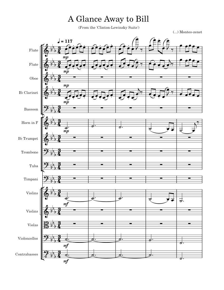 A Glance Away to Bill Sheet music for Trombone, Tuba, Flute, Oboe & more instruments (Mixed ...