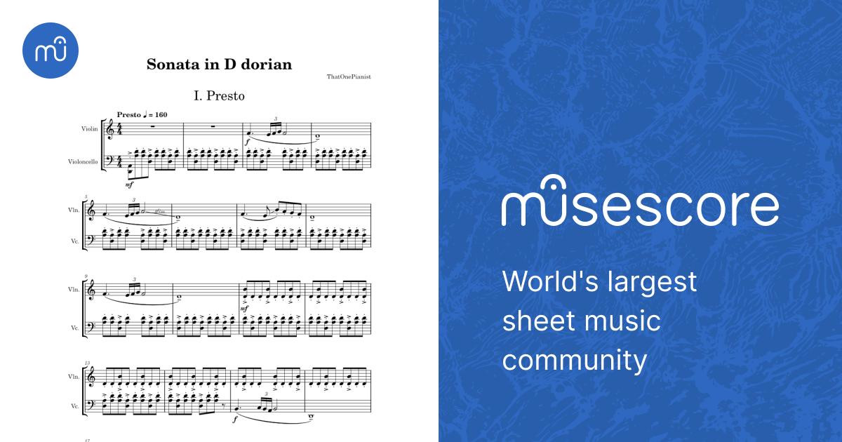 Sonata in D (for violin and cello) Sheet Music for Violin, Cello (Mixed ...