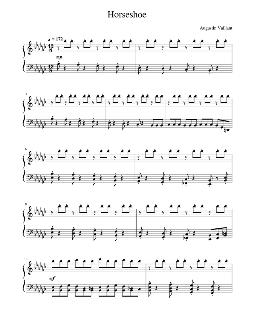 Horseshoe (Scherzo) Sheet music for Piano (Solo) | Musescore.com