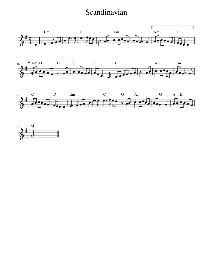 Scandinavian Sheet music for Piano (Solo) Easy | Musescore.com