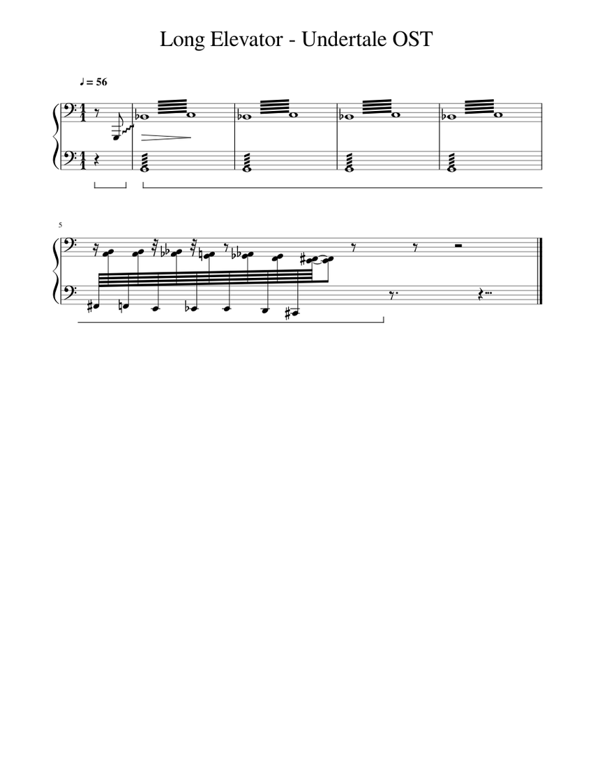 Long Elevator - Undertale OST Sheet Music for Piano (Solo) Easy ...