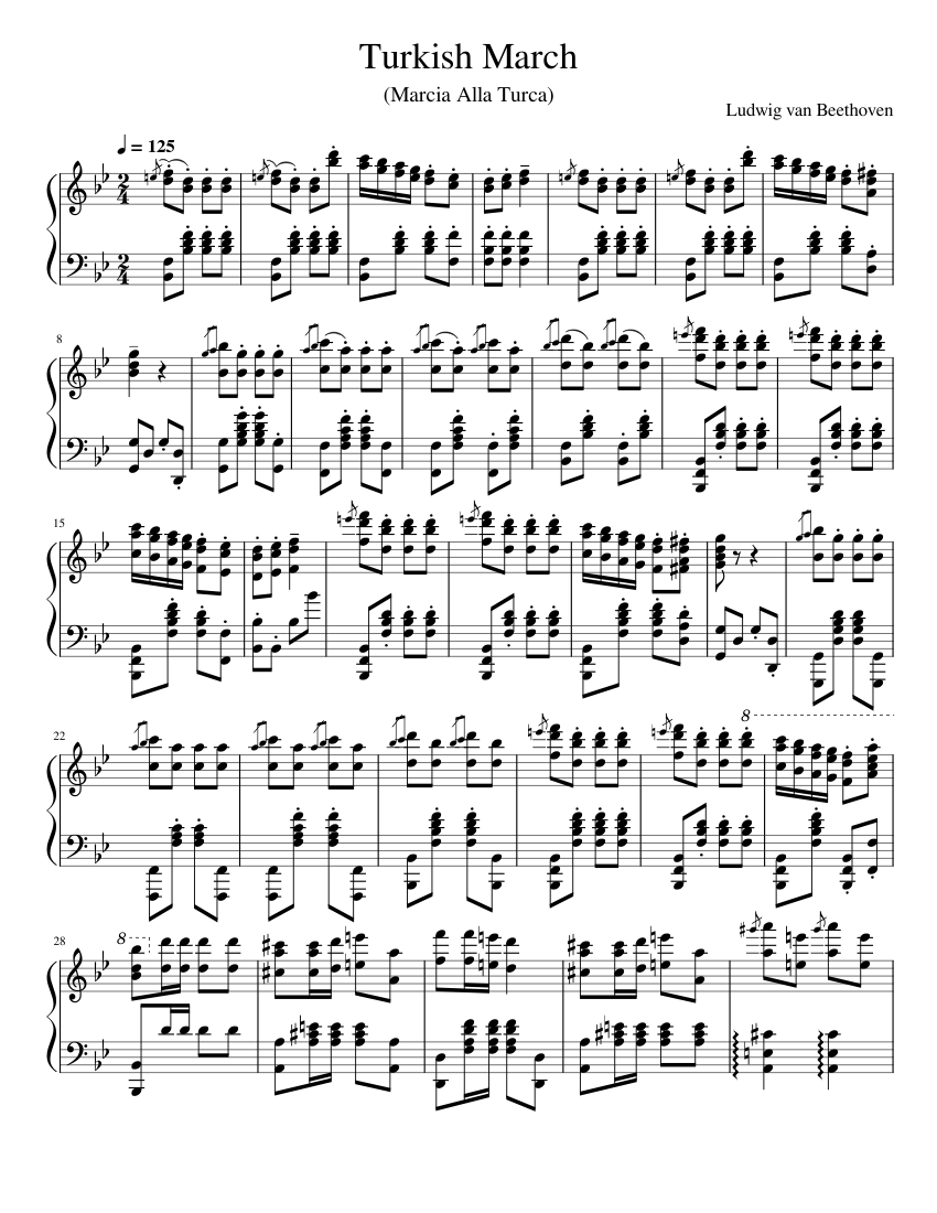 Turkish March Sheet music for Piano (Solo) | Musescore.com