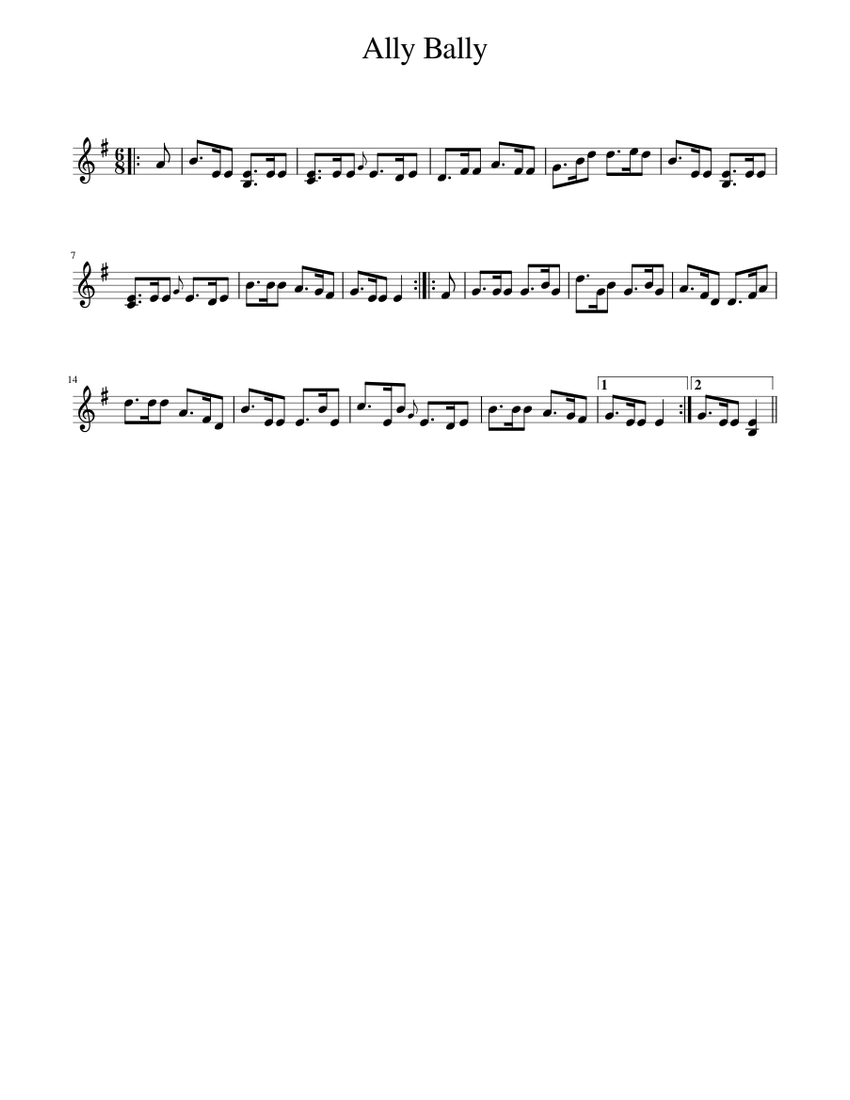 Ally Bally Sheet music for Piano (Solo) | Musescore.com