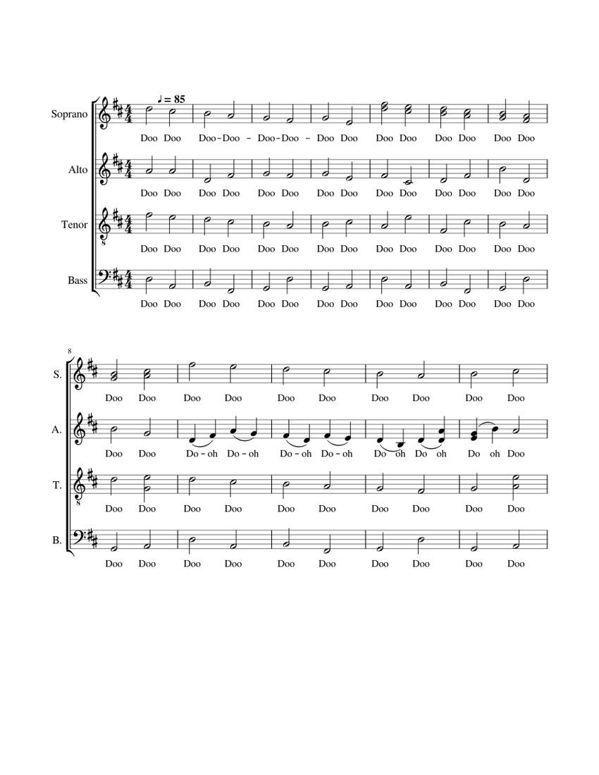 Canon in D - SATB Sheet Music for Soprano, Alto, Tenor, Bass voice (A Capella) | MuseScore.com