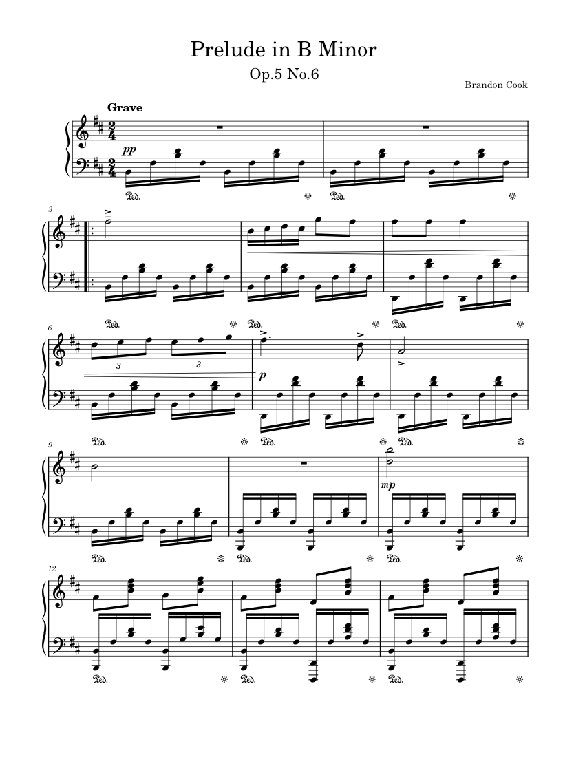 Prelude in B Minor Sheet music for Piano (Solo) Easy | Musescore.com
