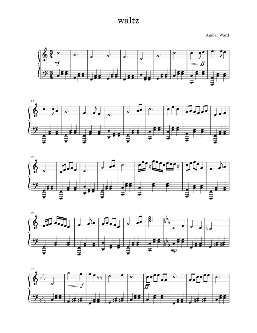 waltz - finished Sheet music for Piano (Solo) | Musescore.com