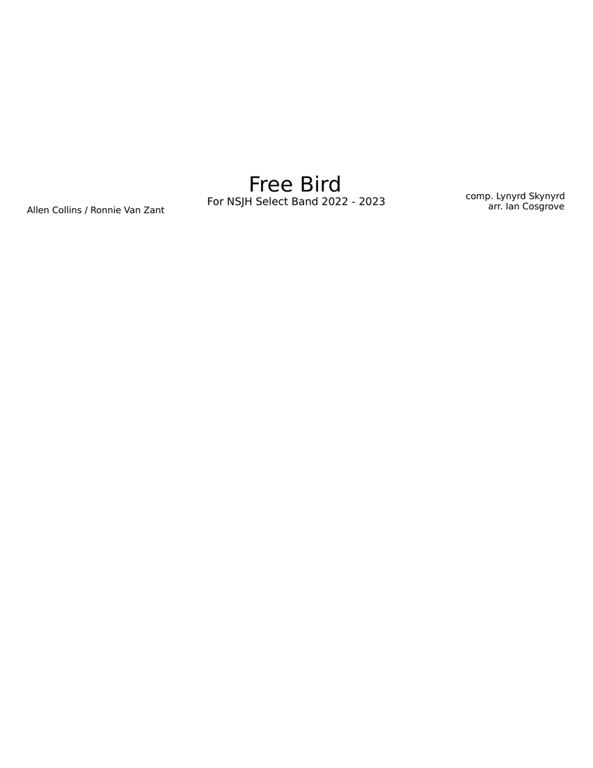 Free bird – Lynyrd Skynyrd Sheet music for Piano, Trombone, Euphonium ...
