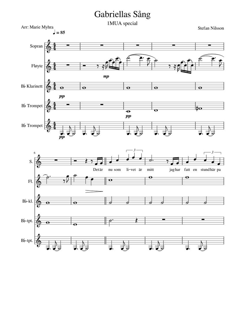 Gabriellas sång – Helen Sjöholm, Stefan Nilsson Sheet music for Soprano ...