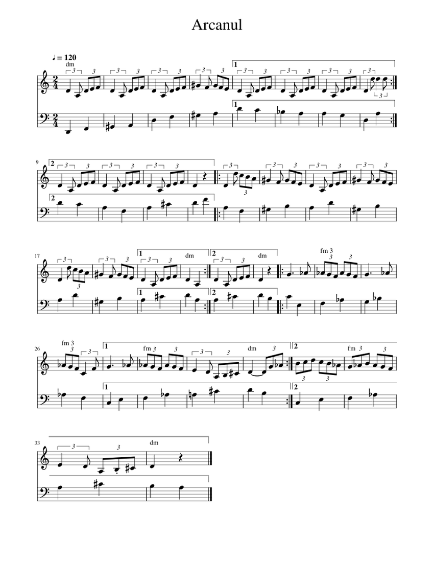 Arcanul Sheet Music for Piano (Piano Duo) | MuseScore.com