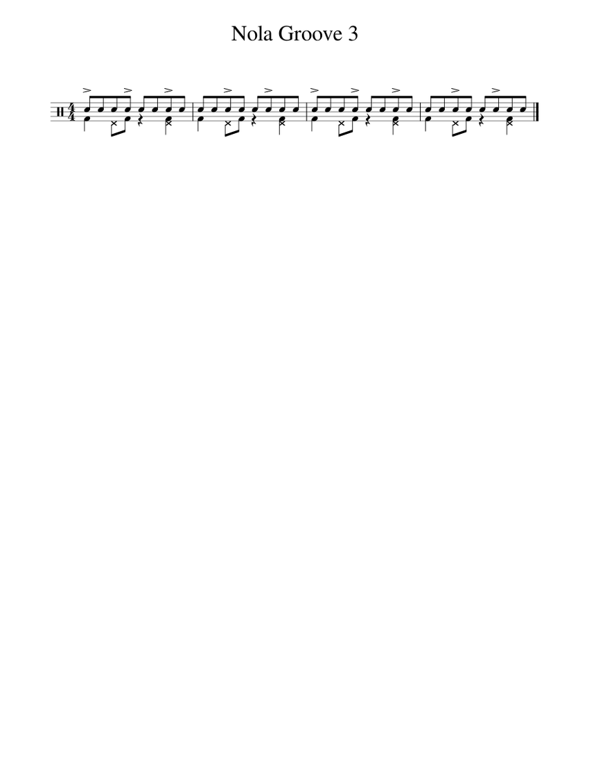 Nola Groove 3 Sheet music for Drum group (Solo) | Musescore.com