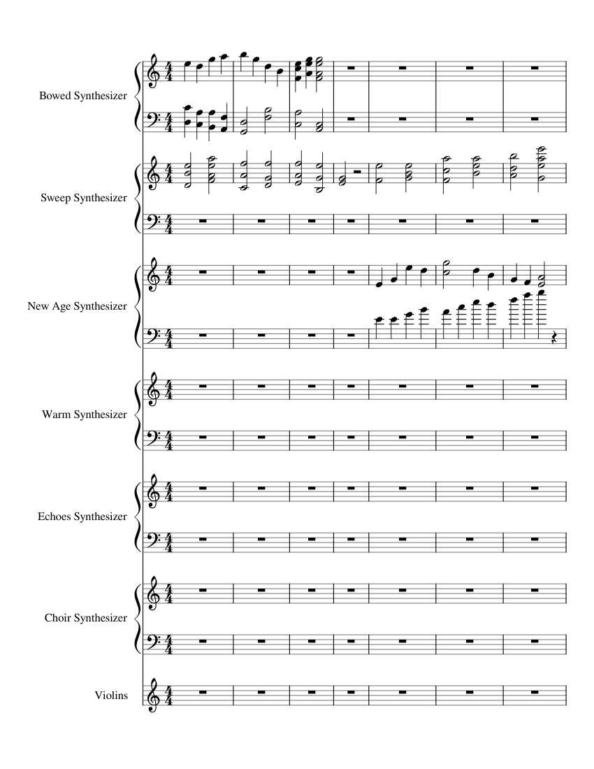 Ambient Music Sheet music for Strings group, Synthesizer (Mixed ...