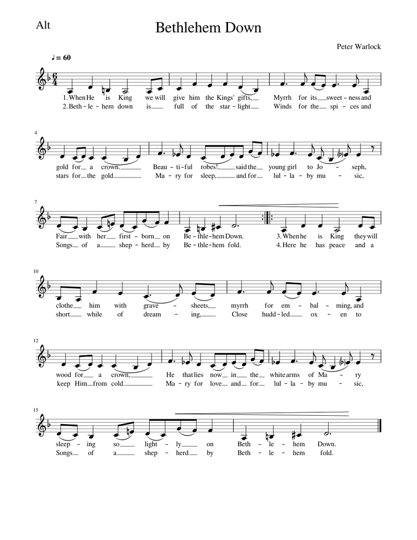 Bethlehem alt Sheet music for Piano (Solo) Easy | Musescore.com