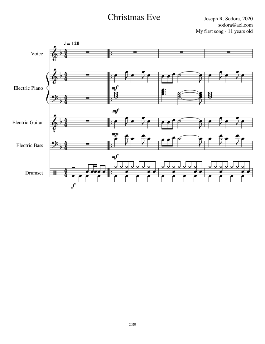 Christmas Eve Sheet music for Piano, Vocals, Guitar, Bass guitar & more ...