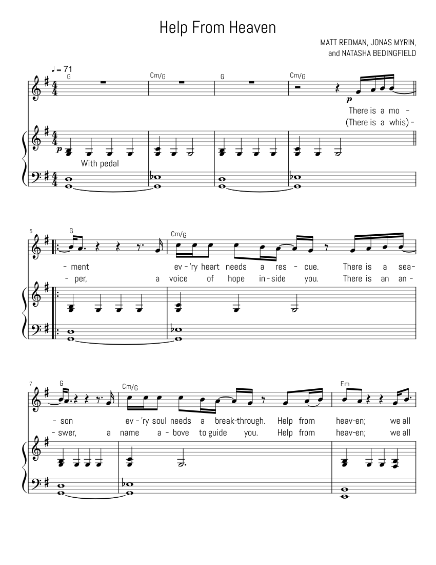 Help From Heaven - Matt Redman Sheet music for Piano, Vocals (Piano ...