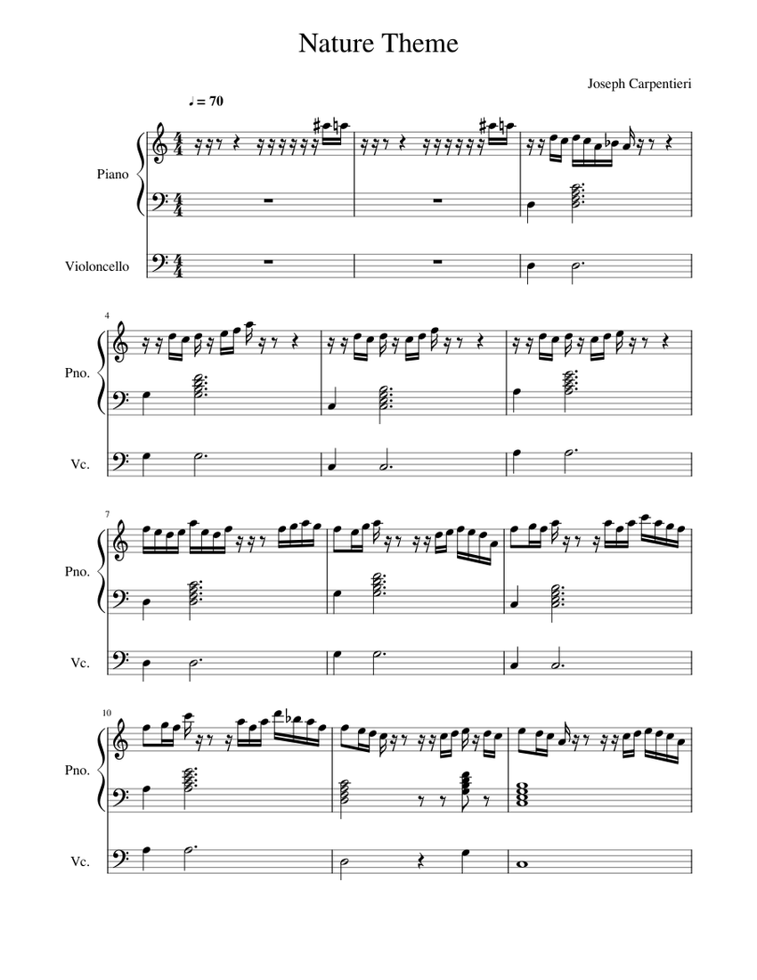 Nature Theme 2 other FINAL 1 Sheet music for Piano, Cello (Solo ...