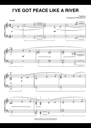 I'VE GOT PEACE LIKE A RIVER Sheet Music for Bass guitar, Synthesizer ...