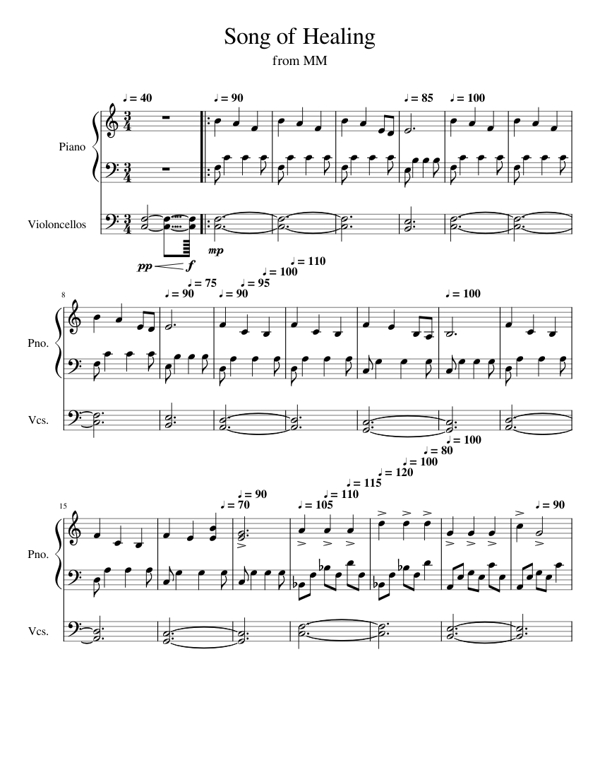 Song of Healing Sheet Music for Piano, Strings group (Solo) | MuseScore.com