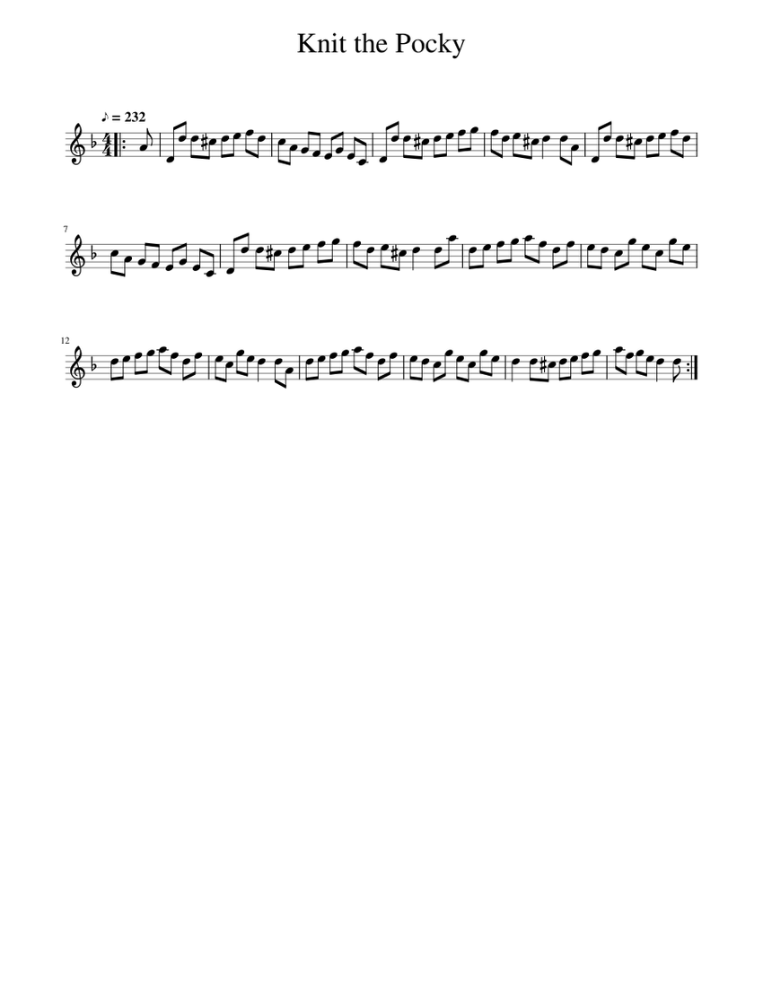 Knit the Pocky Sheet music for Piano (Solo) Easy | Musescore.com