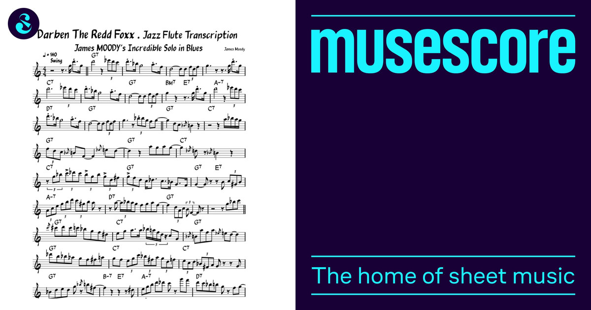 Darben The Redd Foxx – James Moody- Jazz Flute Solo Sheet Music with ...