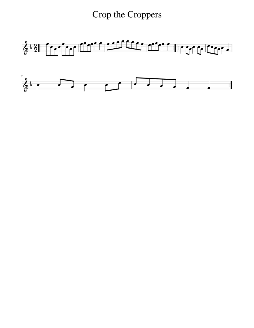 Crop the Croppers - piano tutorial