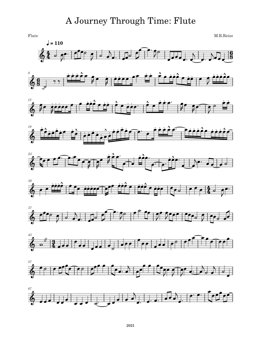 A Journey Through Time: Flute Sheet music for Flute (Solo) | Musescore.com
