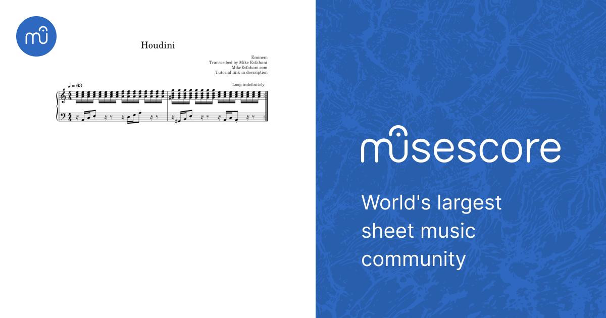 Houdini - Eminem Sheet Music for Piano (Solo) Easy | MuseScore.com