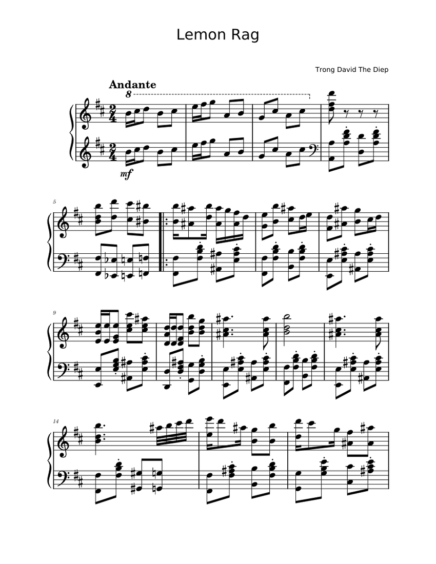Lemon Rag Sheet music for Piano (Solo) | Musescore.com