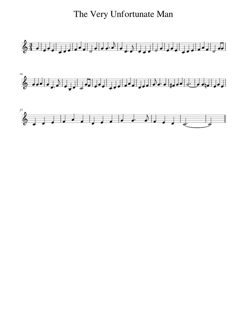 The Very Unfortunate Man Sheet music for Piano (Solo) | Musescore.com