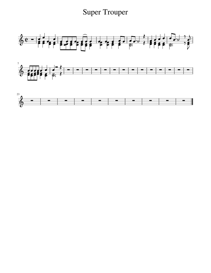 Super_Trouper Sheet music for Piano (Solo) | Musescore.com