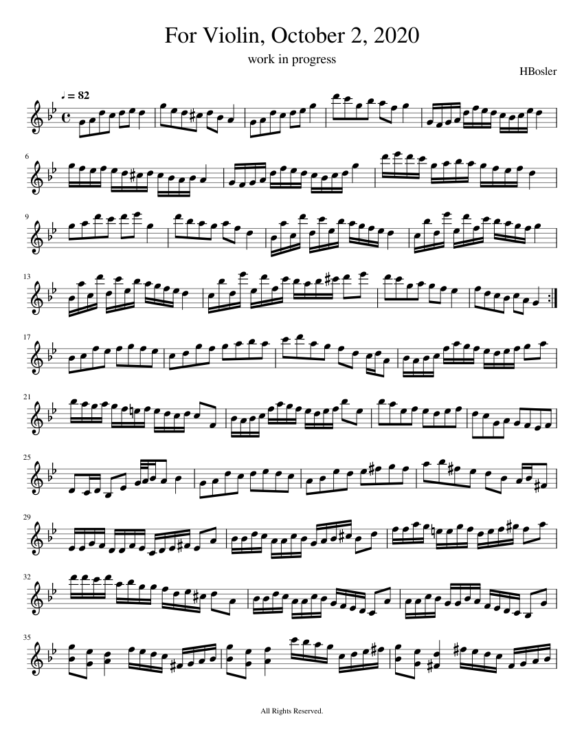 For Violin, October 2, 2020 Sheet music for Violin (Solo) | Musescore.com
