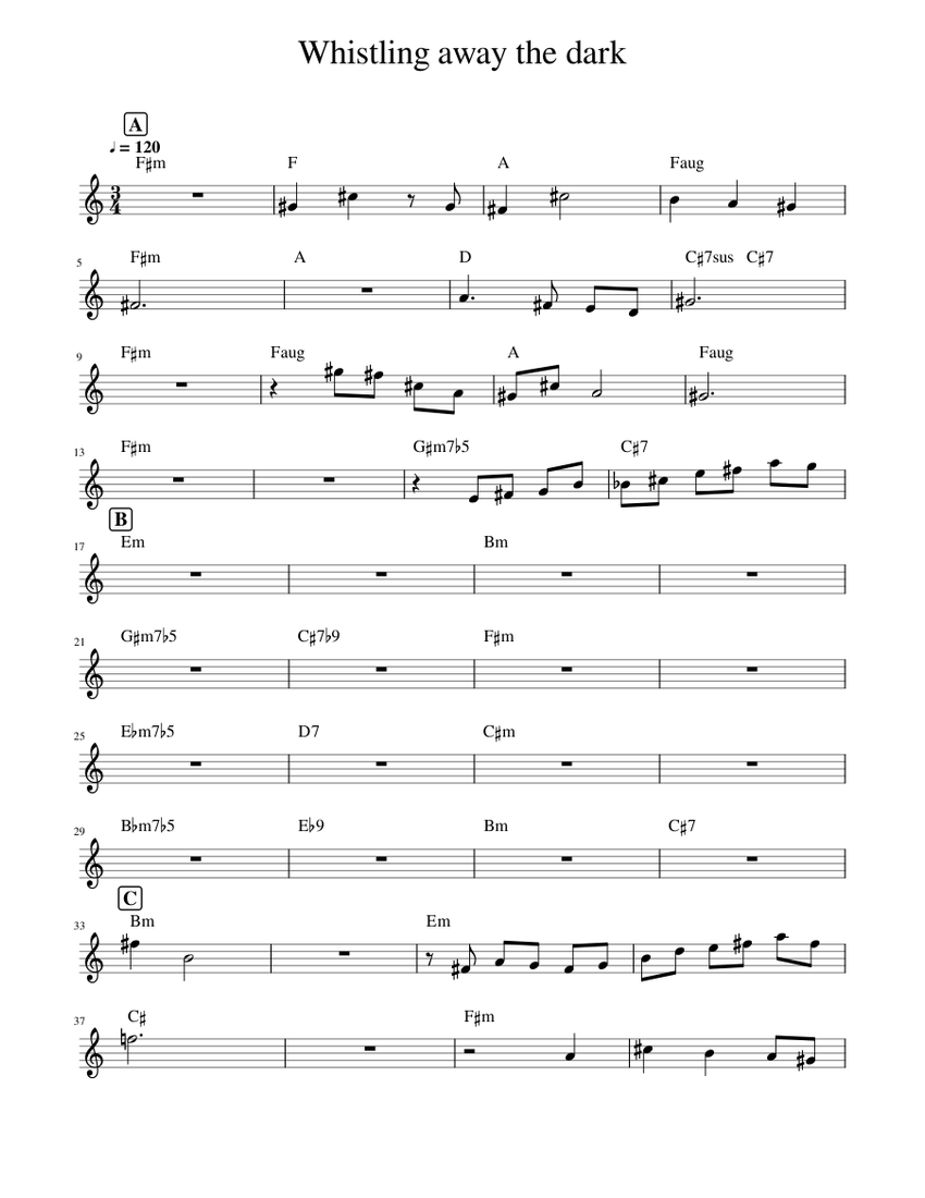 whistling Sheet Music with Chords for Piano (Solo) easy | MuseScore.com