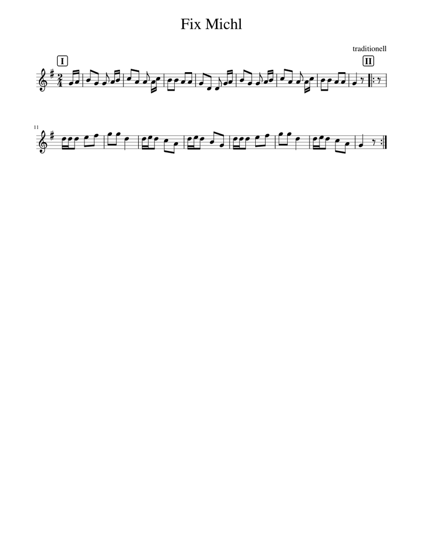 Traditional music - Fix Michl Sheet music for Piano (Solo) | Musescore.com