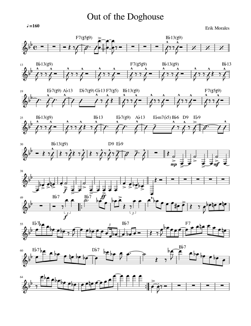 Out of the Doghouse Sheet Music with Chords for Piano (Solo) Easy ...