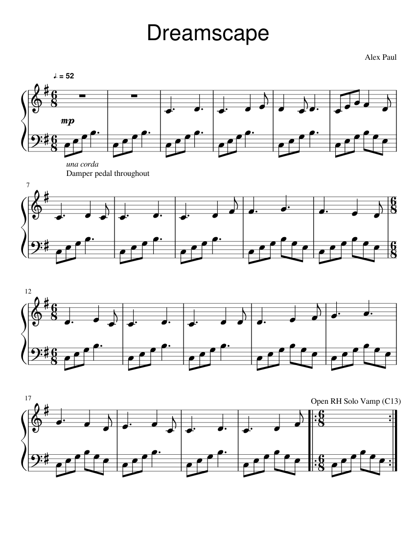 Dreamscape Sheet music for Piano (Solo) | Musescore.com