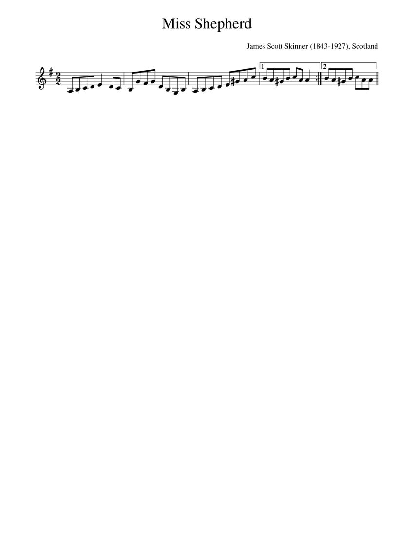 Miss Shepherd Sheet Music for Piano (Solo) Easy | MuseScore.com