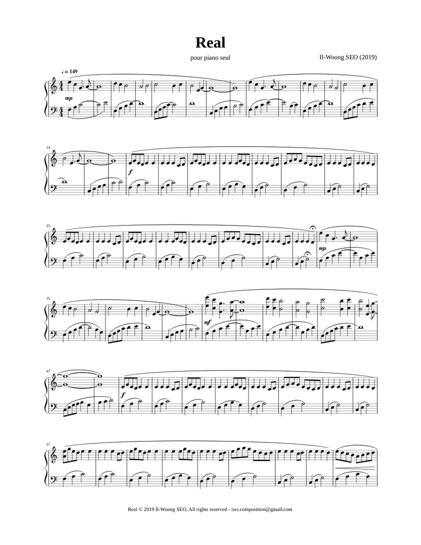 Real Sheet Music for Piano (Solo) Easy | MuseScore.com