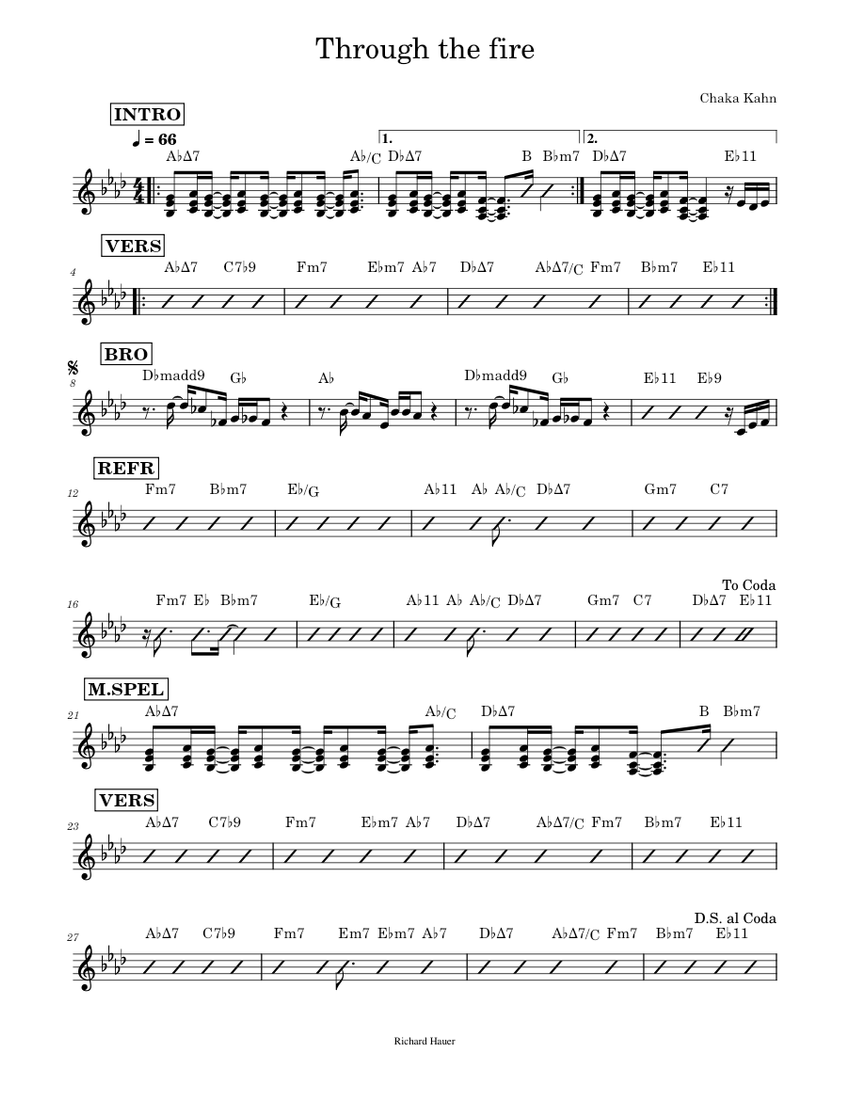 Through the fire – Chaka Khan Sheet Music with Chords for Guitar (Jazz ...