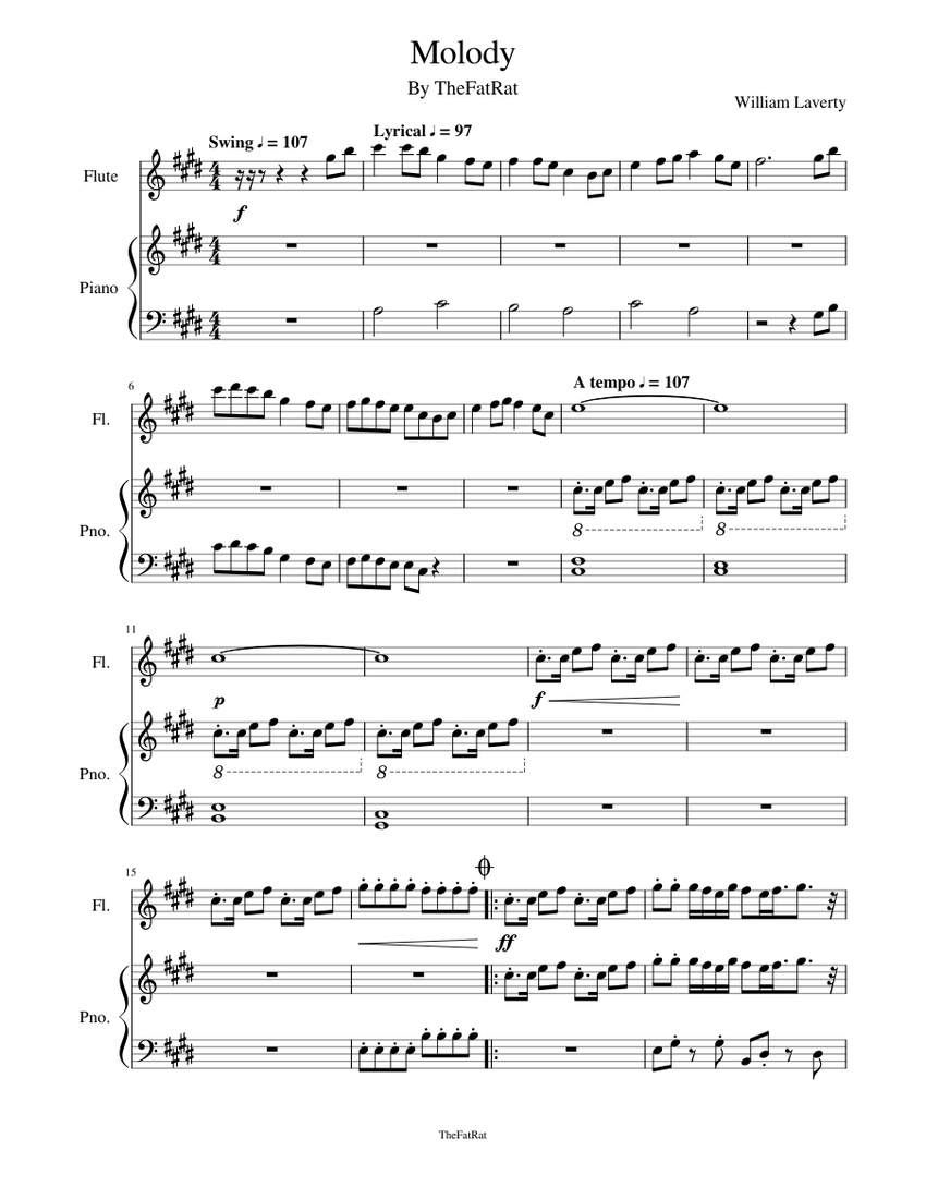 Monody Sheet music for Piano, Flute (Solo) | Musescore.com
