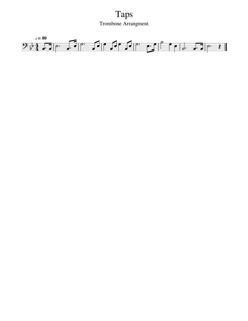 Taps Sheet Music for Trombone (Solo) | MuseScore.com