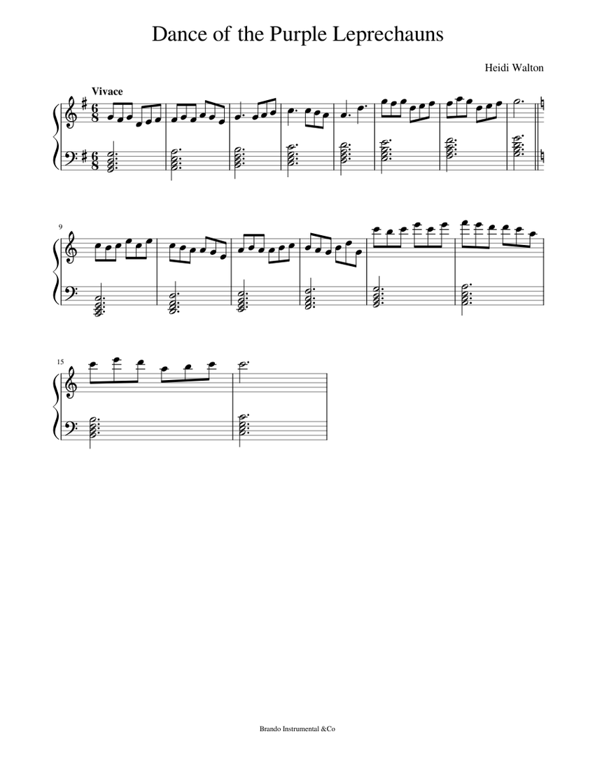 Dance_of_the_Purple_Leprechauns Sheet music for Piano (Solo) Easy ...