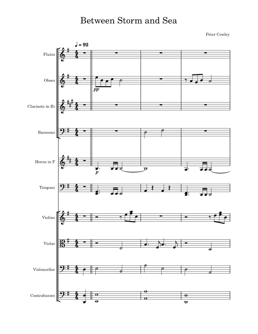 Between Storm and Sea - Peter Cowley Sheet music for Flute, Oboe ...