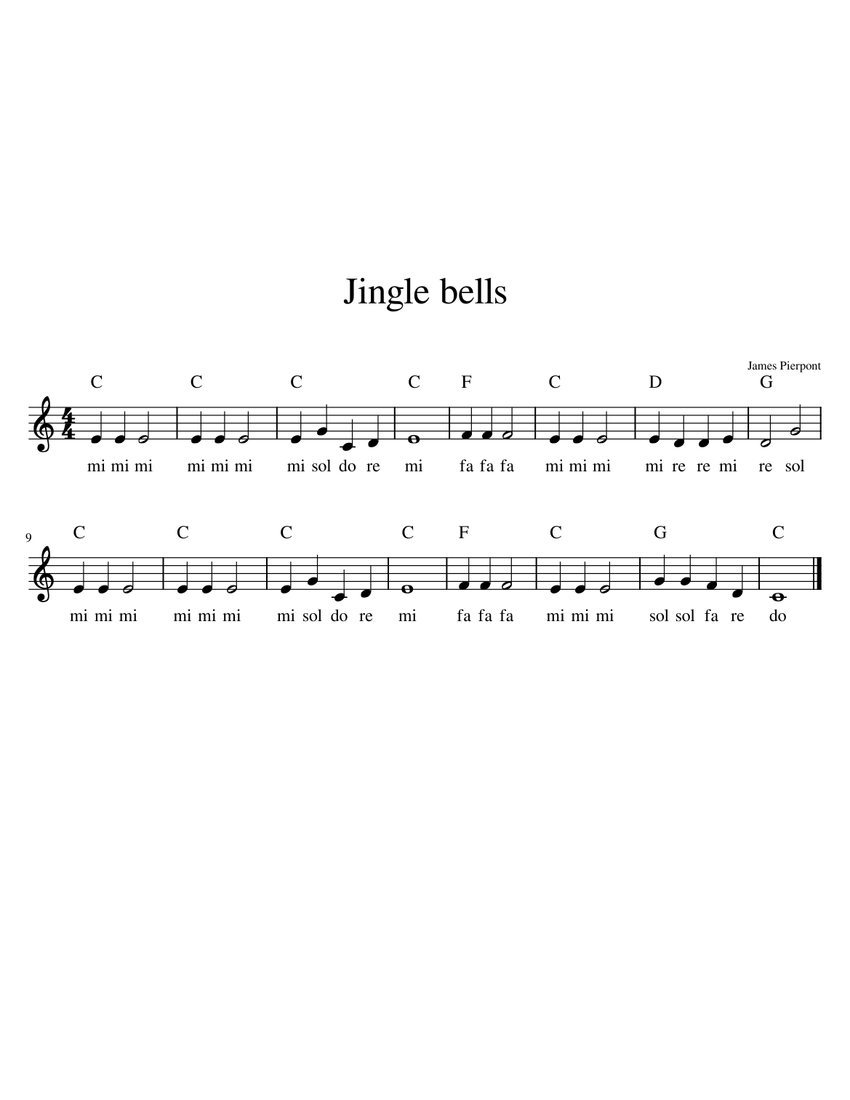 Jingle Bells , James Pierpont Sheet music for Piano (Solo) | Musescore.com