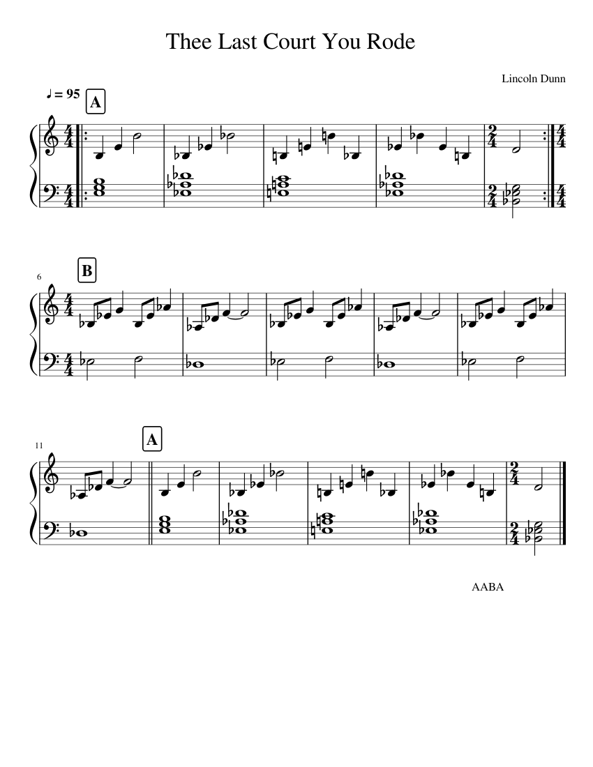 Thee Last Court You Rode Sheet music for Piano (Solo) | Musescore.com
