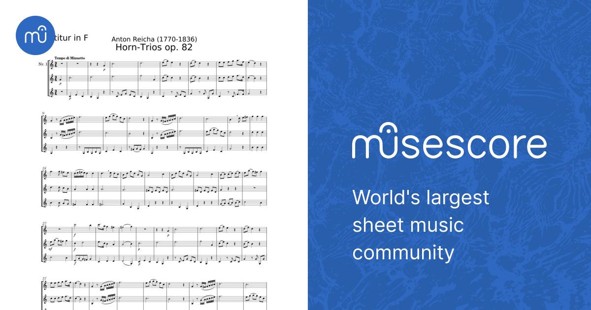 24 Horn Trios, Op.82 - Anton Reicha Sheet Music for French horn (Mixed ...