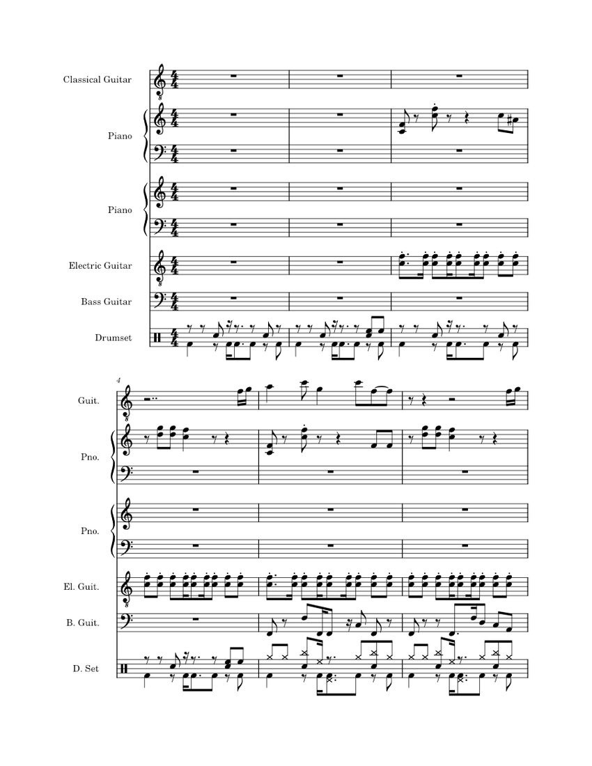 1980 Sheet music for Piano, Guitar, Bass guitar, Drum group (Mixed ...